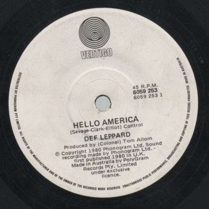 Def Leppard – Hello America: 7" for Sale — Dutch Vinyl Record Store