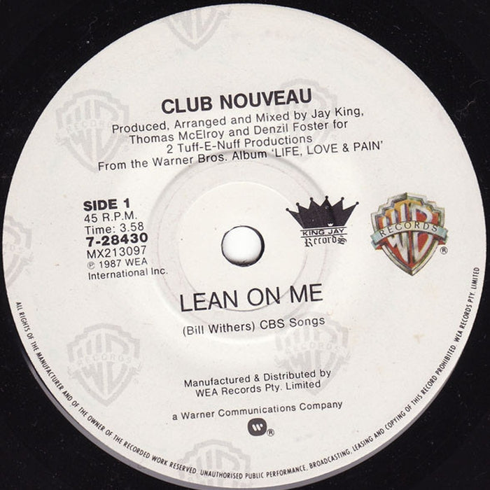 Club Nouveau – Lean On Me: 7" for Sale — Dutch Vinyl Record Store